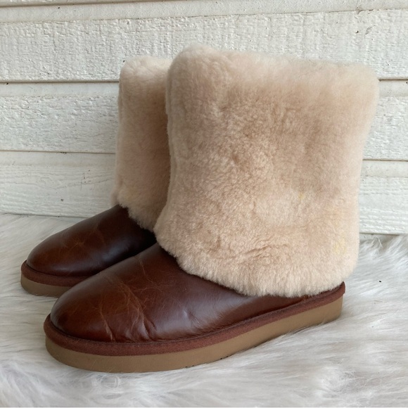 UGG | Shoes | Ugg Patten Leather Lida Cherry Brown Marylin Calf Boots ...